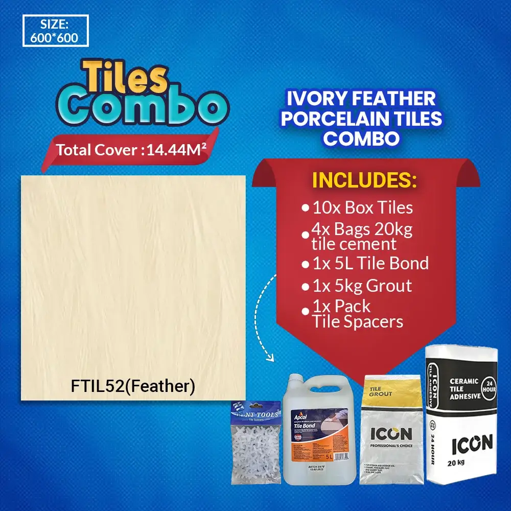 Feather Ivory Floor Tile Combo